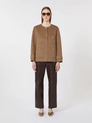 Max Mara Cropped Wool Broadcloth Jacket