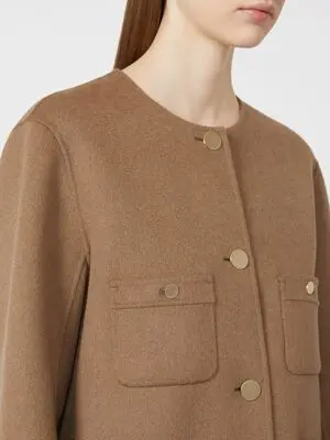 Max Mara Cropped Wool Broadcloth Jacket