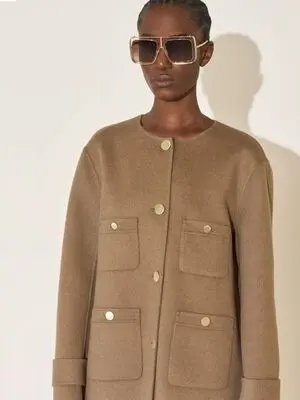 Max Mara Cropped Wool Broadcloth Jacket