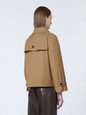 Max Mara Short Water-repellent Twill Trench Coat - Brown