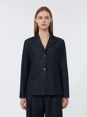 Max Mara Single-breasted Stretch Denim Jacket