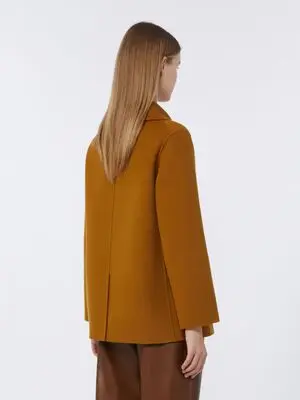 Max Mara Wool Broadcloth Pea Coat - Mustard