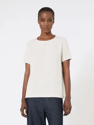 Max Mara Satin T-shirt - Natural