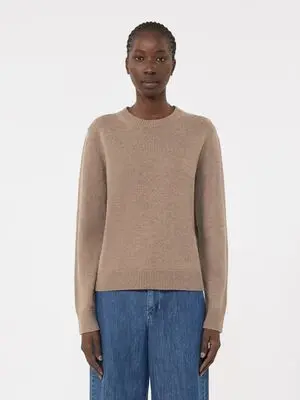 Max Mara Wool And Cashmere Sweater With Knitted Patches - Camel