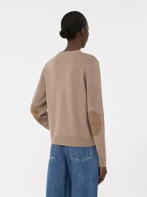 Max Mara Wool And Cashmere Sweater With Knitted Patches - Camel