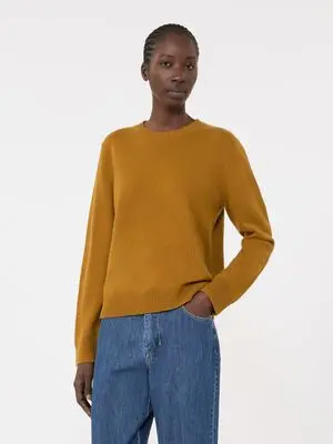 Max Mara Wool And Cashmere Sweater With Knitted Patches - Mustard