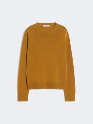 Max Mara Wool And Cashmere Sweater With Knitted Patches - Mustard