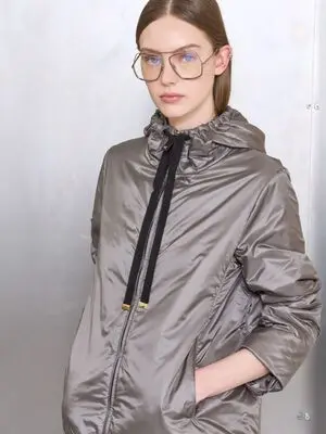 Max Mara Padded Water-repellent Canvas Hooded Jacket - Medium Grey