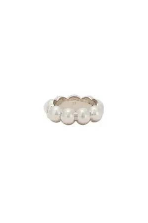 Alexander McQueen Skull & Pearl Ring - Silver
