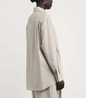 Lafayette 148 New York Wool-silk-linen Embellished Shirt