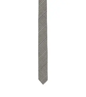 Balmain Virgin Wool-blend Prince Of Wales Tie - Black