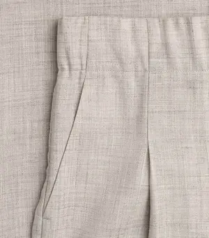 Lafayette 148 New York Wool-cashmere Wide-leg Trousers - Beige