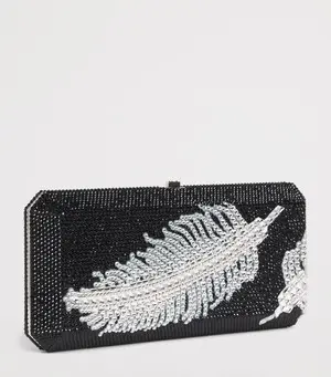 Judith Leiber Crystal Plume Slim Rectangle Clutch