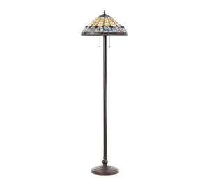 RIVER OF GOODS 62.25' H Margriet Stained Glass Loor Lamp - One-color