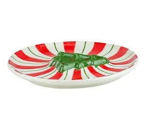 10 STRAWBERRY STREET Peppermint Tree Chip & Dip Plate