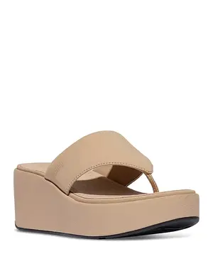 Fitflop Platform Wedge Thong Sandals - Classic Beige