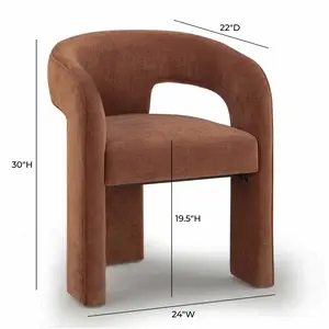 TOV FURNITURE Malone Performance Chenille Dining Chair - Rust