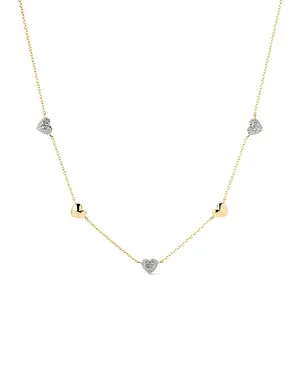 ANA LUISA Heart Station Necklace - Gold
