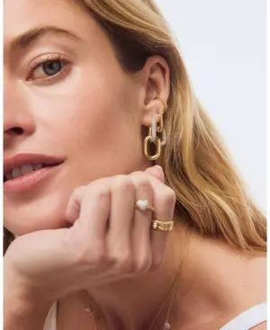 ANA LUISA Ash Double Pave Drop Earrings