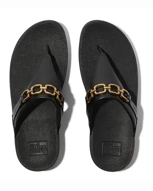 Fitflop Lulu Chain Wedge Sandals - Black