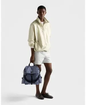 Prada Re-nylon And Leather Backpack - Blue