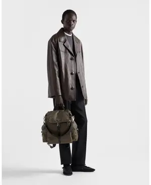 Prada Re-nylon And Leather Backpack - Forest