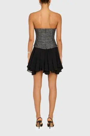 Amanda Uprichard Airess Mini Dress - Black/silver