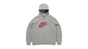 Nike X Stranger Things Nrg Club Hoodie - Dark Grey Heather/light Smoke Grey
