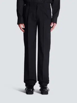 Balmain Wool Straight-leg Trousers