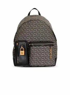 Balmain Pulse Monogram Jacquard Backpack - Black