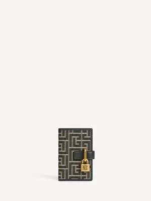 Balmain Pulse Holder Monogram Jacquard Card Holder - Black