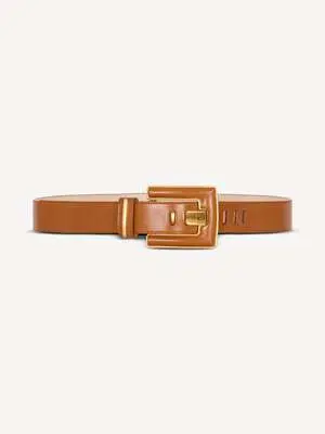 Balmain Anthem Calfskin Leather Belt - Brown