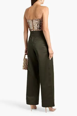 Alice + Olivia Vivi Cropped Sequined Top
