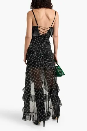 Alice + Olivia Laverne Ruffled Polkadot Maxi Dress