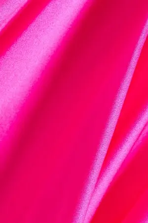 Michelle Mason Draped Silksatin Halterneck Gown - Bright Pink