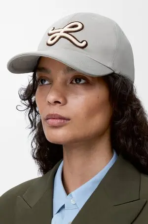 Loewe Cotton Cap With Patch - Shell Grey