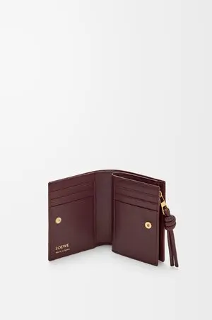 Loewe Knot Compact Wallet In Hagfish - Dark Burgundy