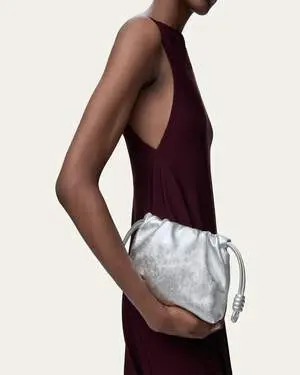 Loewe Flamenco Clutch Bag - Silver