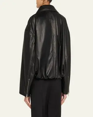 Loewe Short Nappa Lambskin Biker Jacket - Black