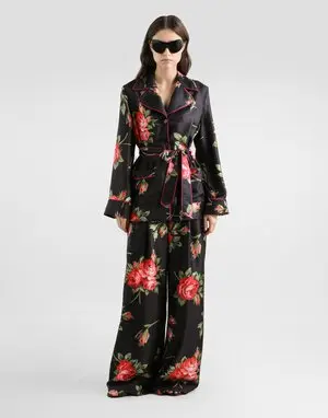 Dolce & Gabbana Floral Print Wide Trousers