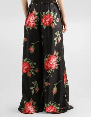 Dolce & Gabbana Floral Print Wide Trousers