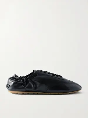 Saint Laurent Lewis Full-grain Leather Sneakers - Black