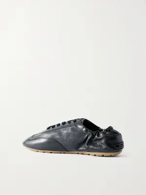 Saint Laurent Lewis Full-grain Leather Sneakers