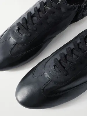 Saint Laurent Lewis Full-grain Leather Sneakers