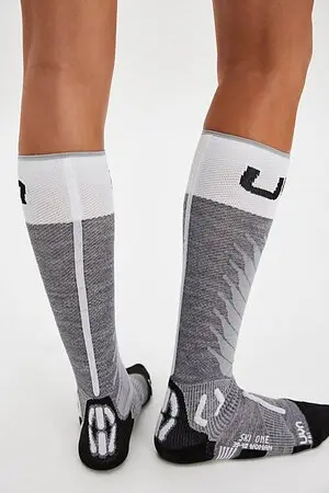 Uyn Merino Ski Socks - Grey Melange/white
