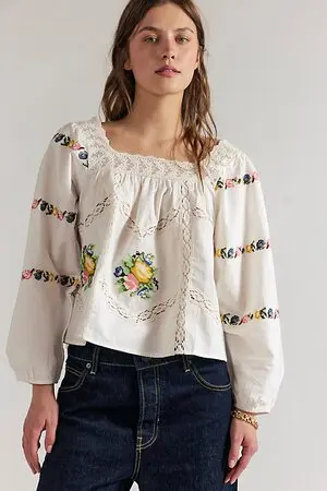 Free People Embroidered Blouses