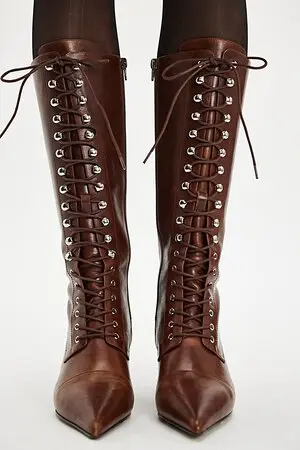 Jeffrey Campbell Sabine Lace-up Boots - Brown