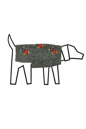 WARE OF THE DOG Embroidered Flower Merino Wool Sweater