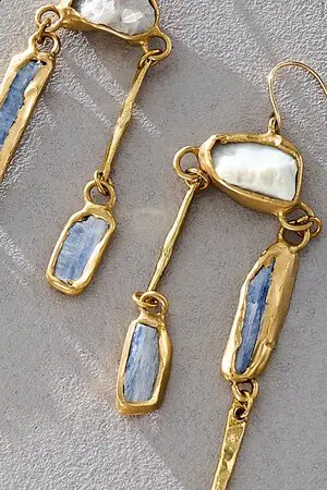 EMILIE SHAPIRO Whitewater Kyanite And Aquamarine Earrings