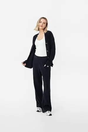 Free People Cloud Cool Ribbed Buttoned Cardigan - Coal